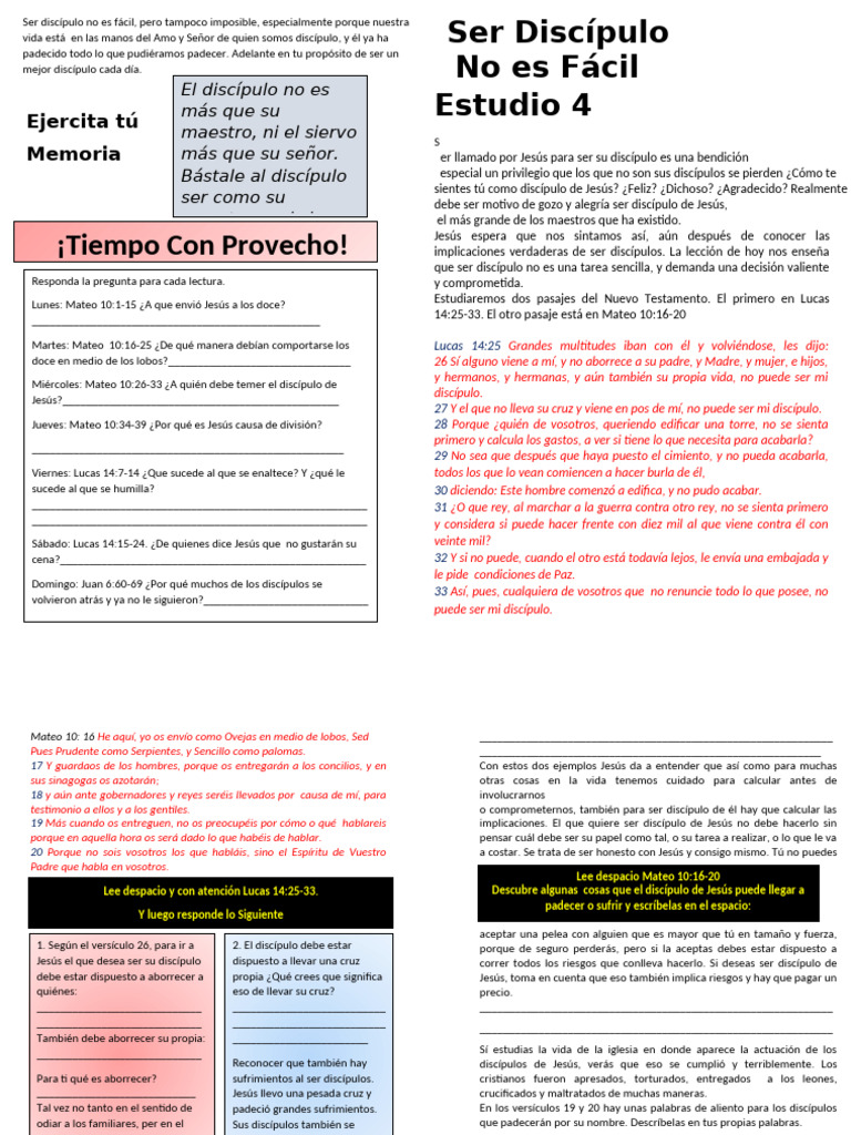Ser Discipulo No Es Fácil | PDF | Jesús | Evangelio de Mateo