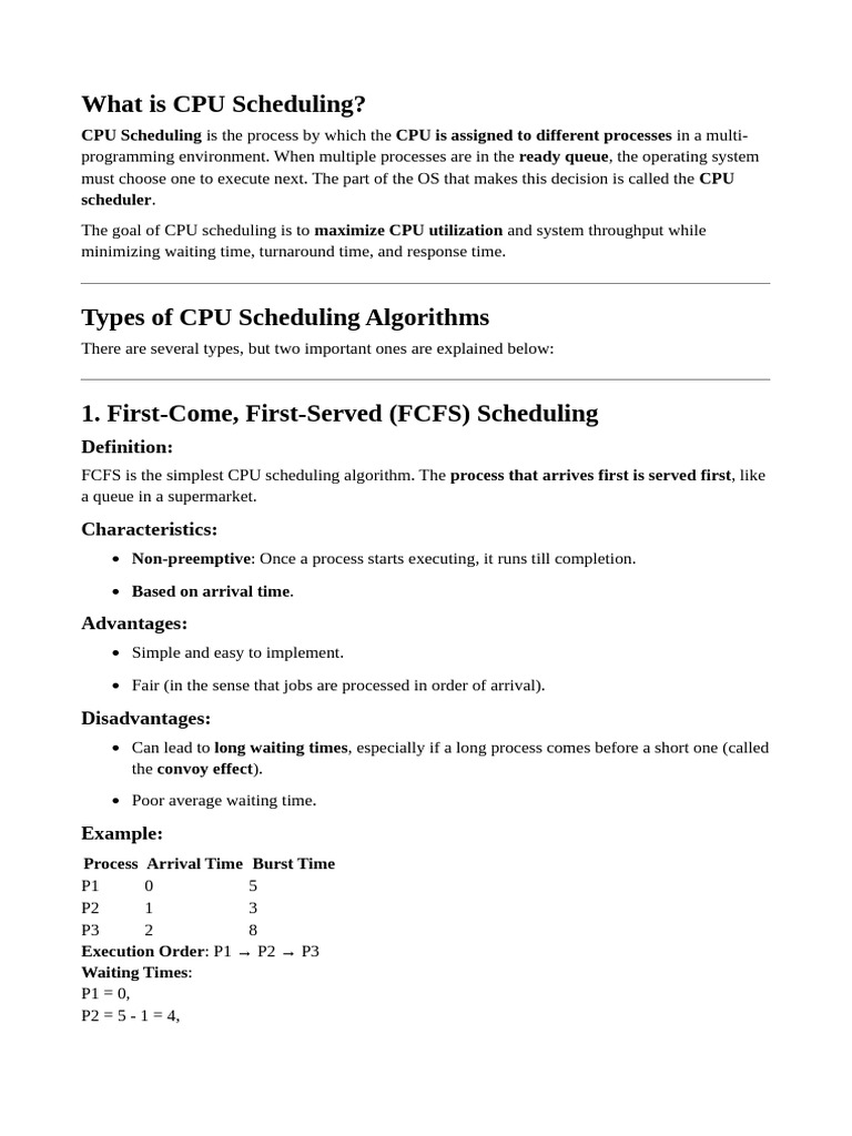 Cpu Scheduling | PDF