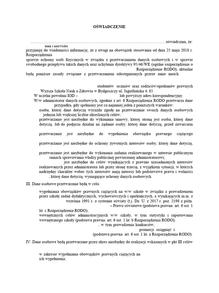 Zgoda RODO | PDF