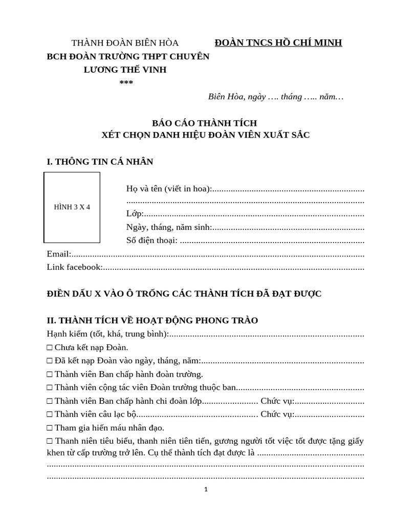 1 File Ho So Doan Vien Xuat Sac | PDF