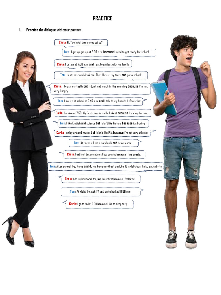 Daily Routines Dialogue Practice | PDF