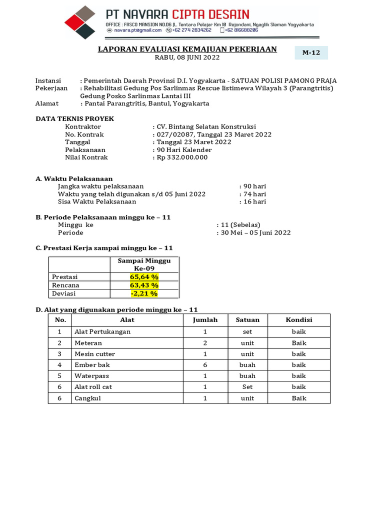 Laporan Kemajuan M12 | PDF