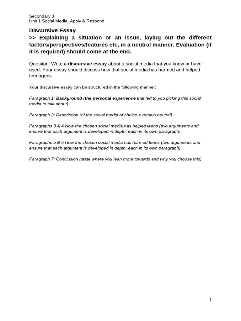 Discursive Essay - YouTube (SS) | PDF | You Tube | Adolescence