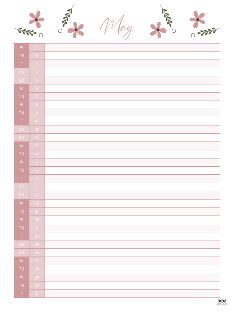 Printable May 2024 Calendar Style 42 | PDF