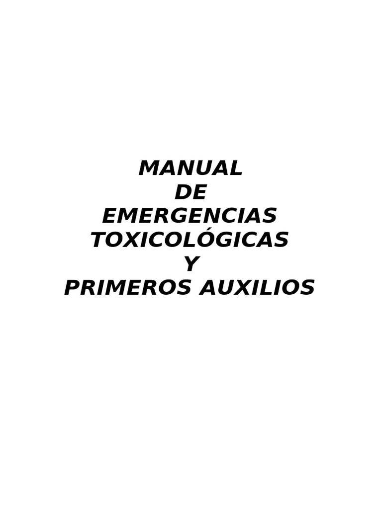 Manual de Emer. Toxic y Primero Aux. | PDF | Herida | Primeros auxilios