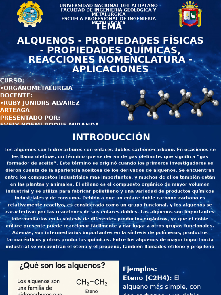ALQUENOS | PDF | Alqueno | Etileno