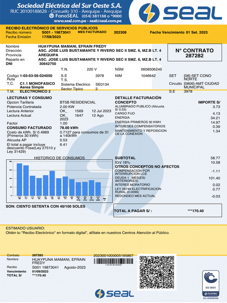 Pe Suministros Duplicado Codigo Periodo Comercial 202308&codigo Comprobante 2023001000005195867 ...