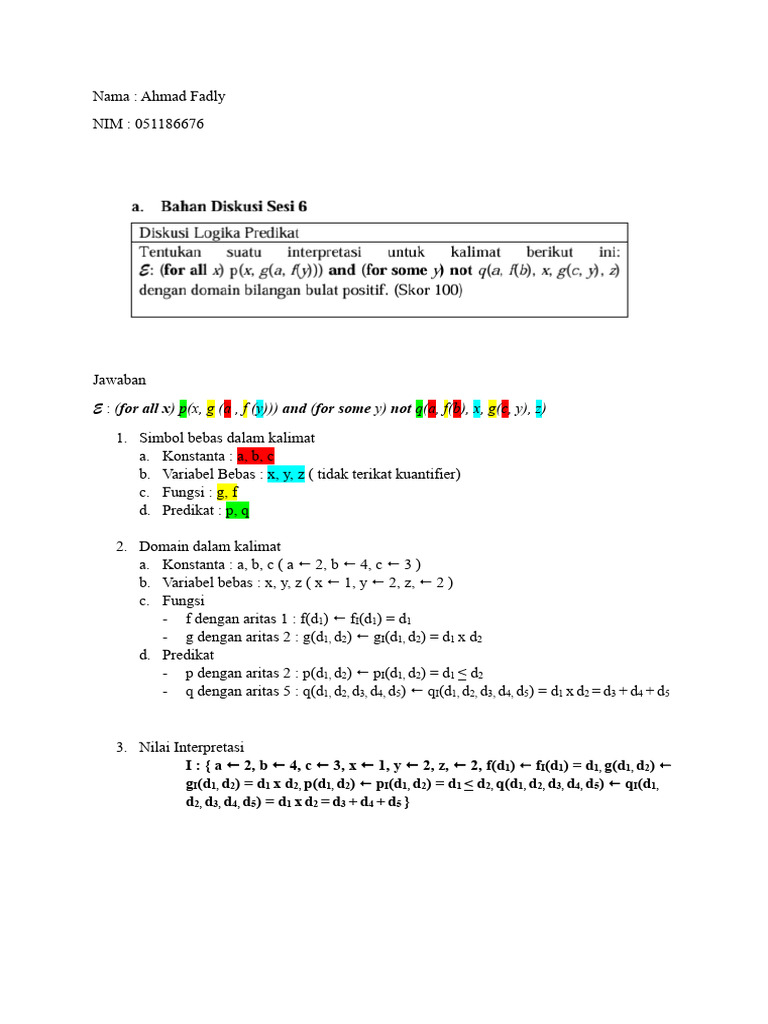 Diskusi 6 Logika Informatika | PDF
