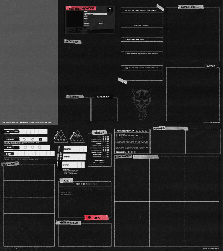Cain TTRPG Character Sheet Template | PDF