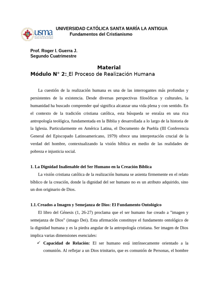 Realización Humana en la Teología Católica | PDF | Pecado | Imagen de dios