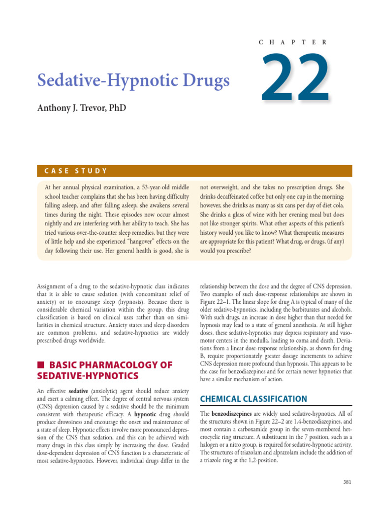 Chapter 22 - Sedative Hypnotic Drugs | PDF | Benzodiazepine | Pharmacology