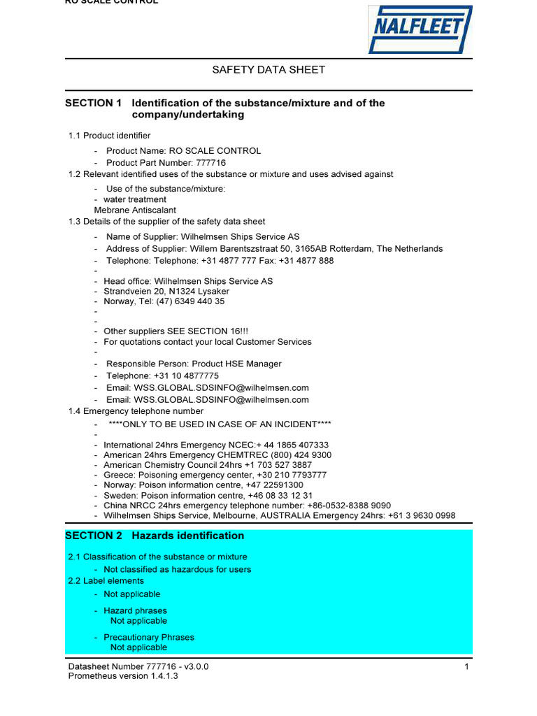 Scale Control English | PDF | Personal Protective Equipment | Odor