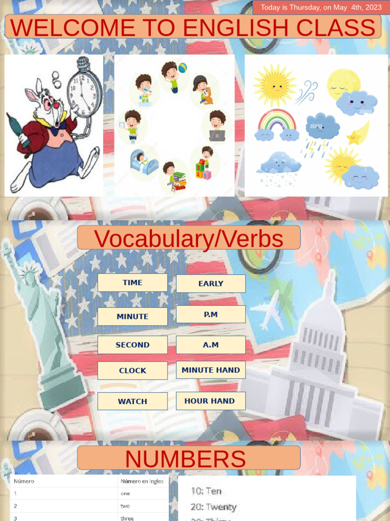 Ingles 8 What Time Is It Daily Routines Weather Class 8 | PDF | Hour