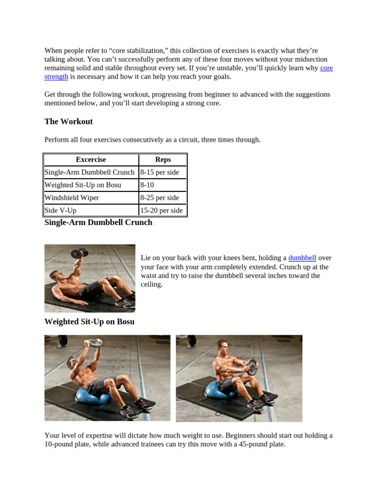 The Workout: Core Strength | PDF