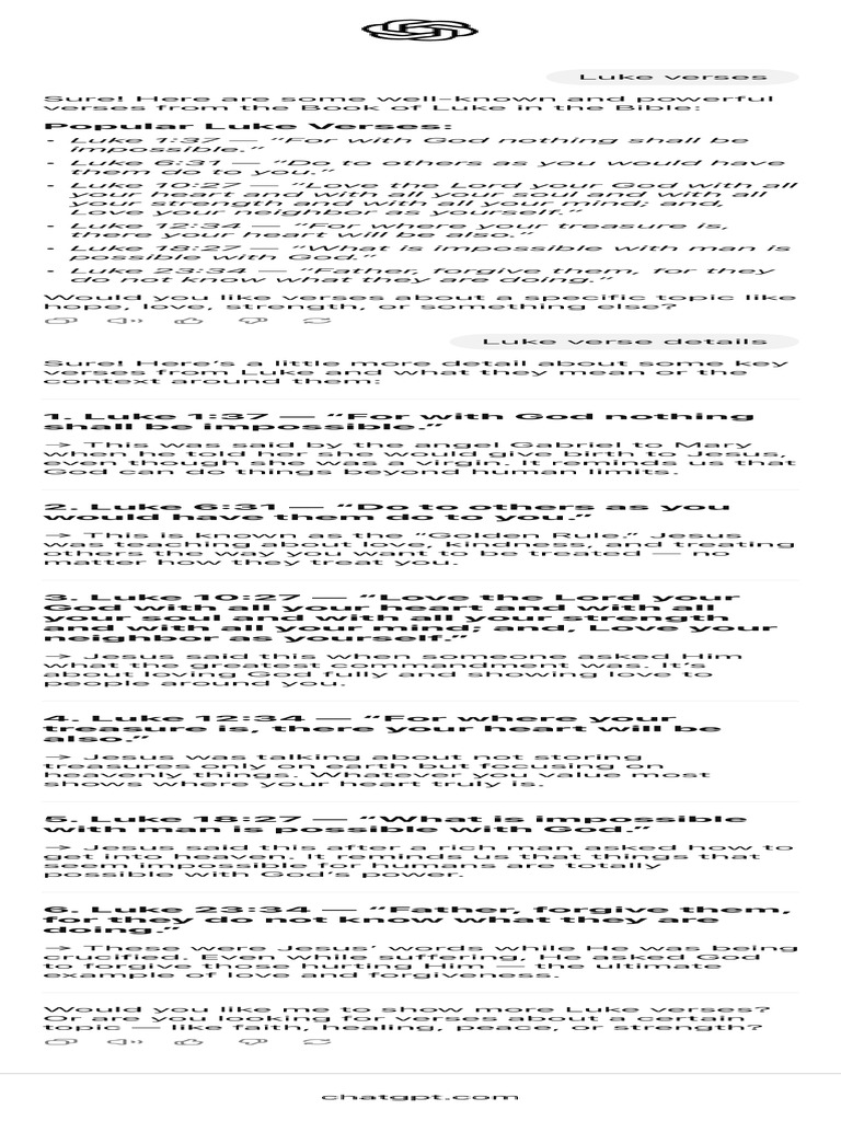 Luke Bible Verses | PDF