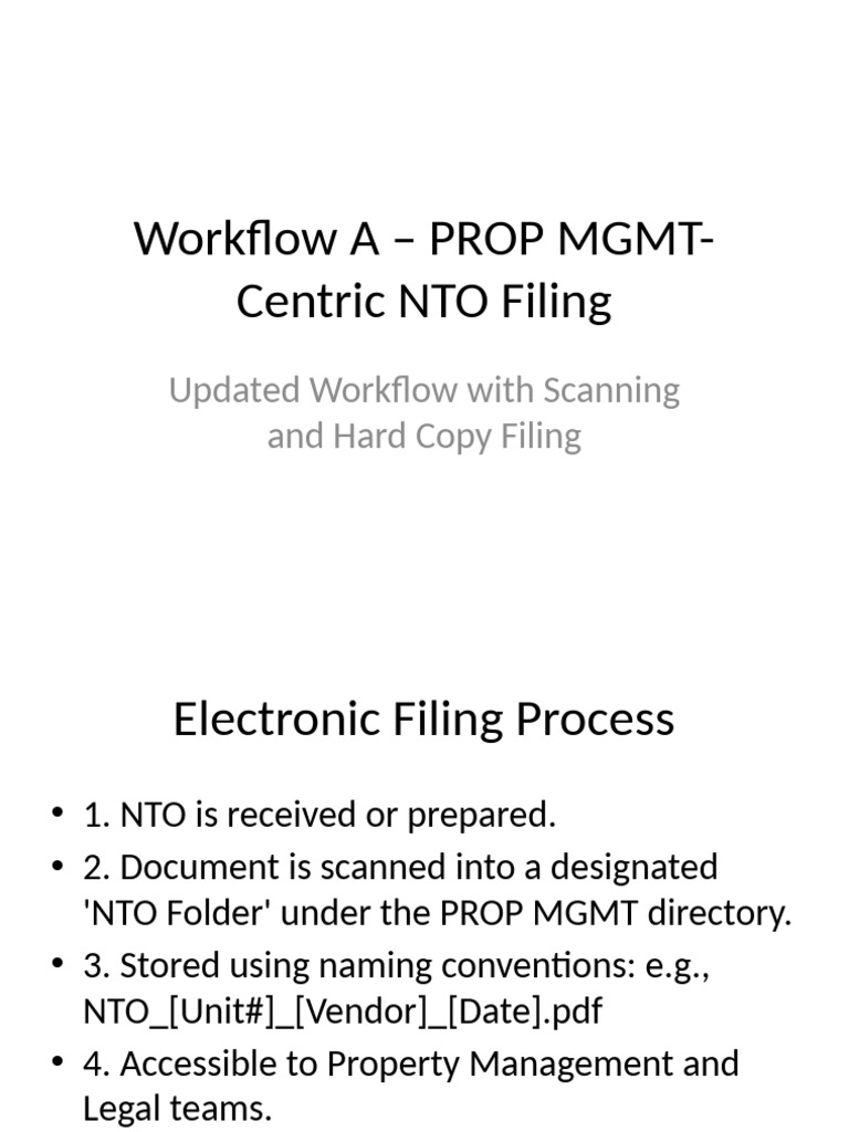 Updated Workflow A Prop MGMT Nto | PDF