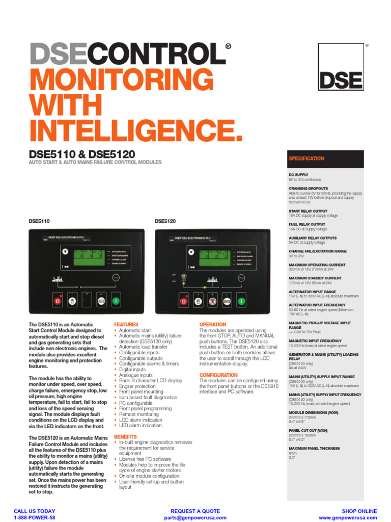 Deep Sea Electronics 5110 | PDF | Mains Electricity | Relay