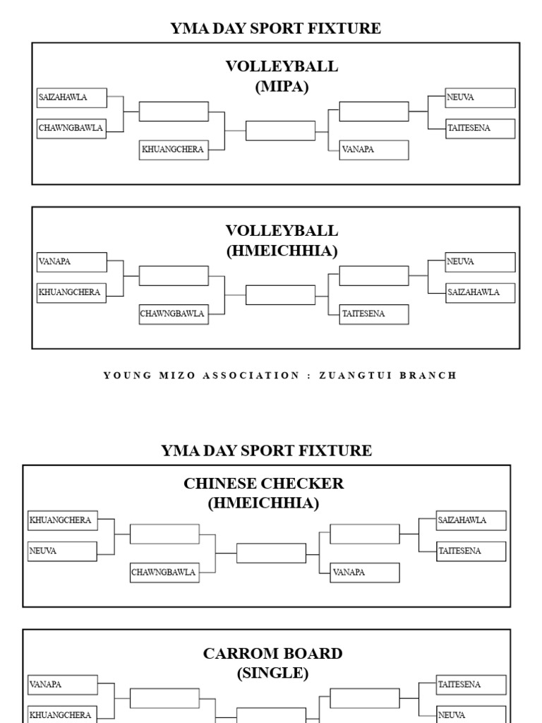 Yma Day Sport Fixture 2025 | PDF
