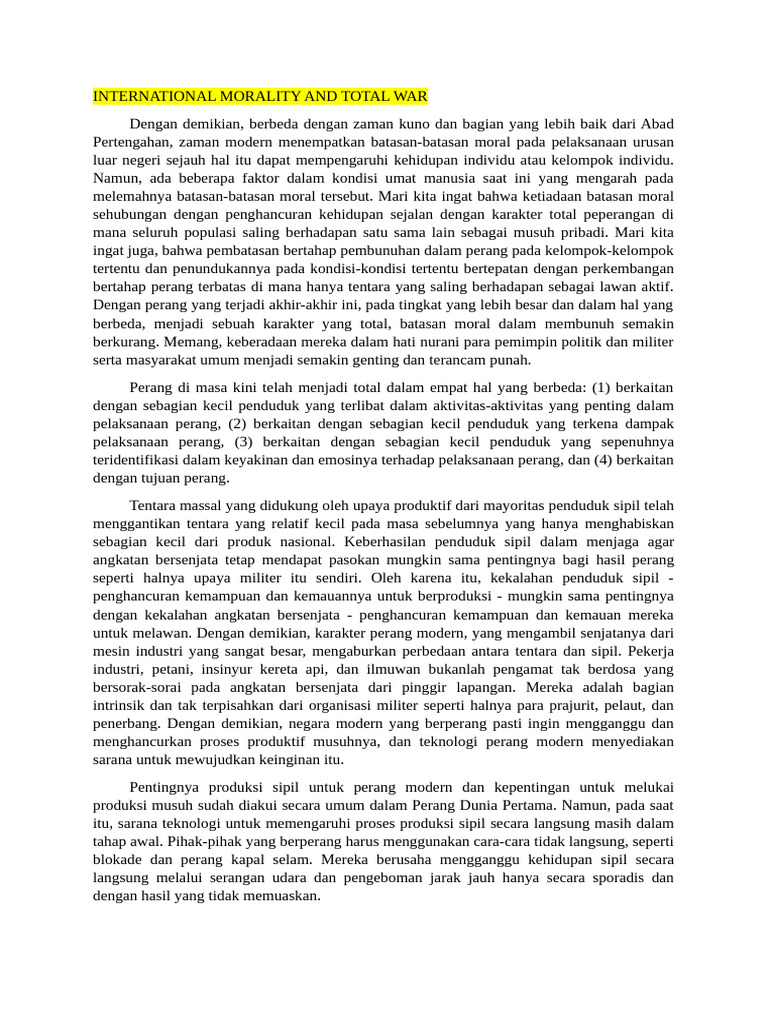 International Morality and Total War | PDF