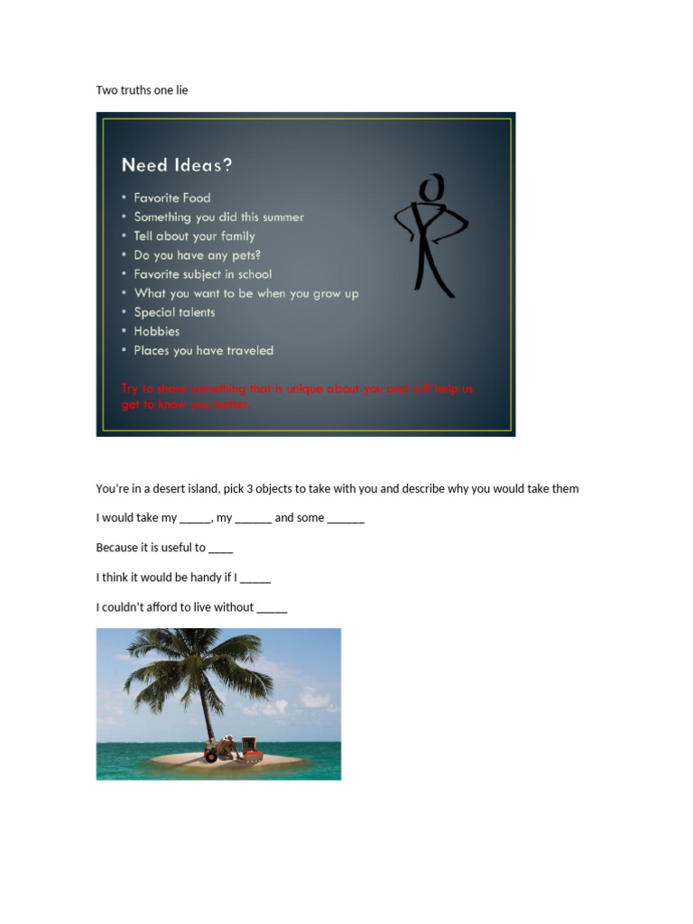 Two Truths One Lie | PDF