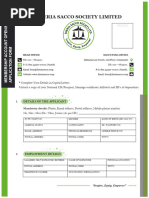 Membership Form for Jamii SACCO | PDF