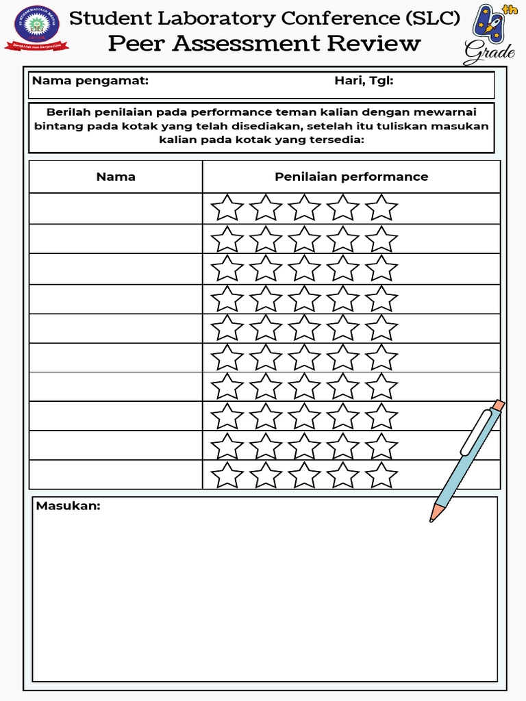 Peer Performance Assessment Template | PDF