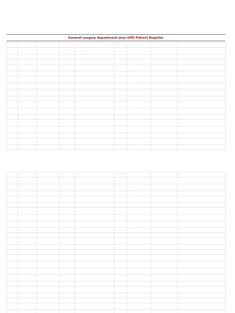 OPD Patient Register for May 2025 | PDF | Medical Specialties ...