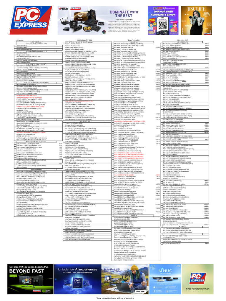 PC Express Dealers Pricelist | PDF | Computer Engineering | Computing