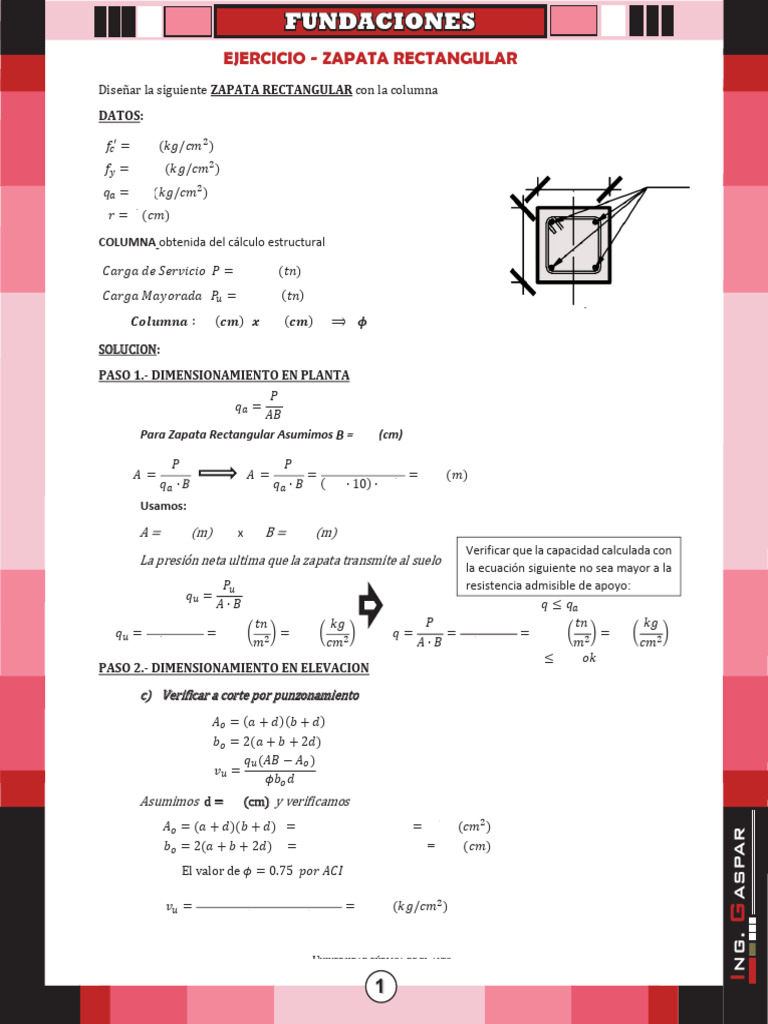 EJERCICIO ZAPATA RECTANGULAR EN BLCO v1g | PDF