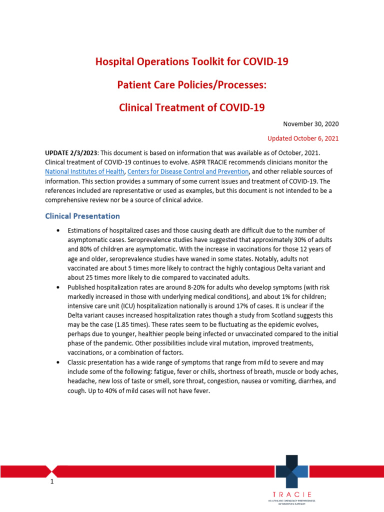COVID-19 Hospital Operations Toolkit | PDF | Medical Specialties | Medicine
