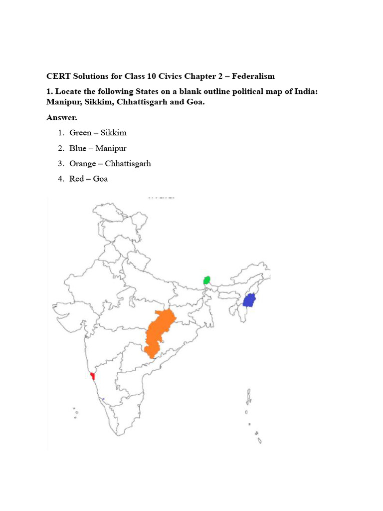 X Civics Chapter 2 Federalism | PDF | Federalism | Forms Of Government