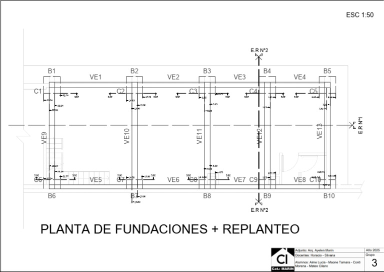 Planta de Fundaciones + Replanteo | PDF