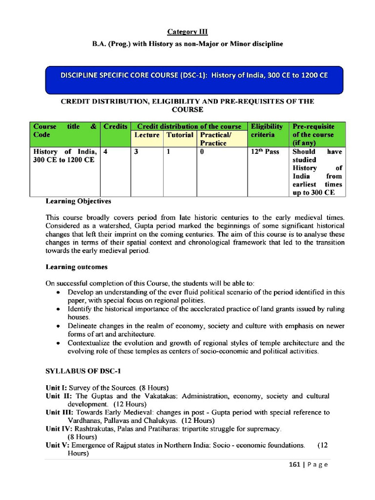 History of India 300 Ce To 1200 Ce Syllabus | PDF