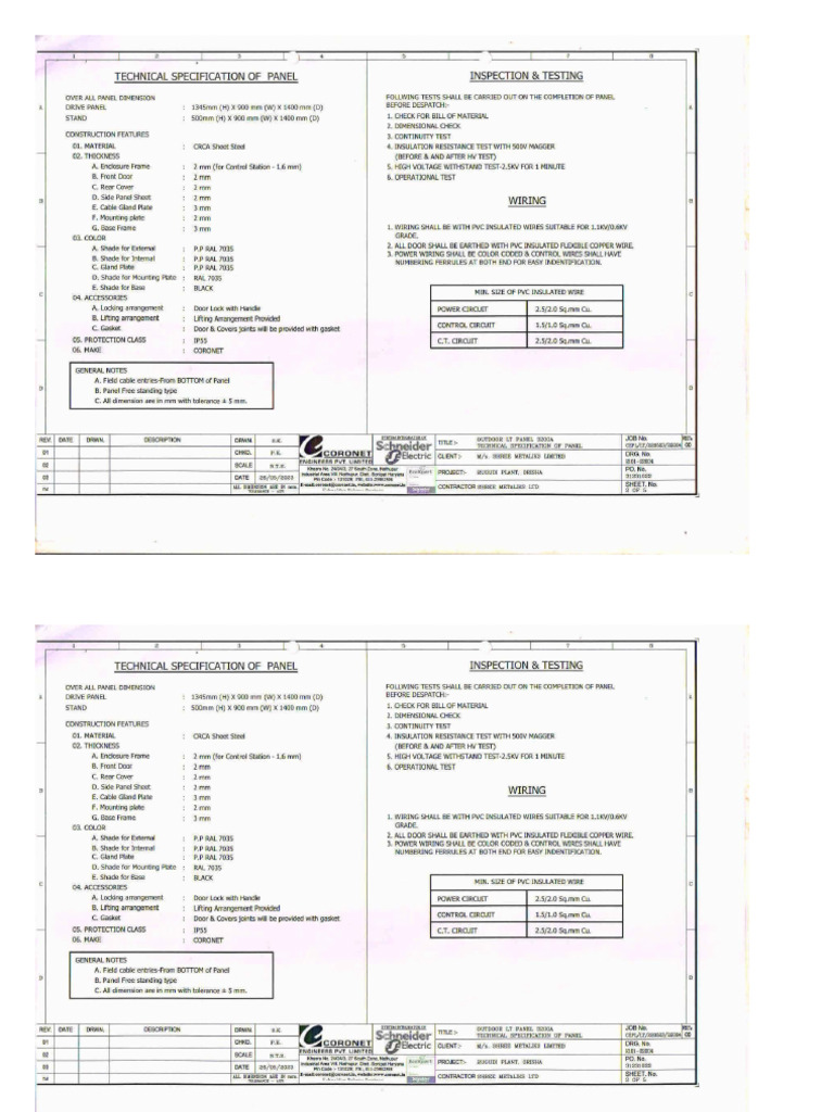 Substation LT 3200 A, 4P ACB ICOG Panel | PDF