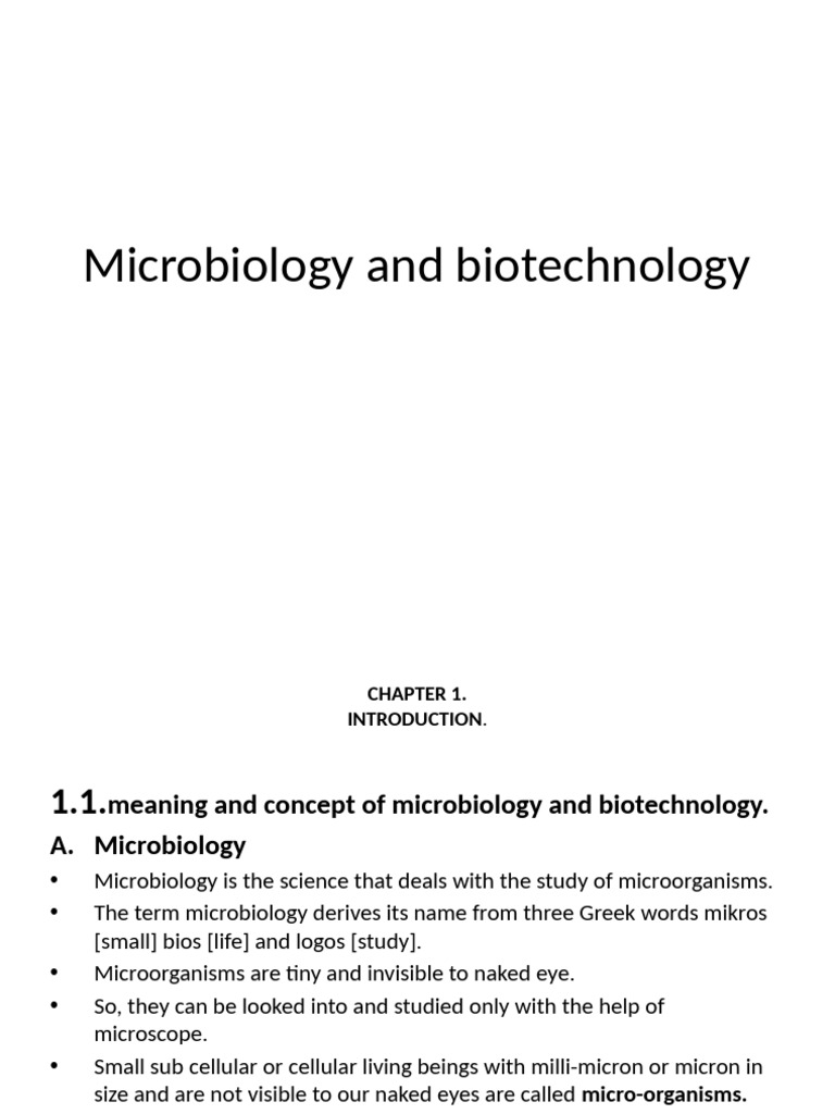 Microbiology and Biotechnology Slides | PDF | Biotechnology | Microorganism