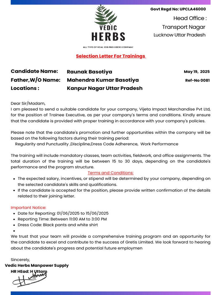 Selection Letters - 20250519 - 060219 - 0000 | PDF