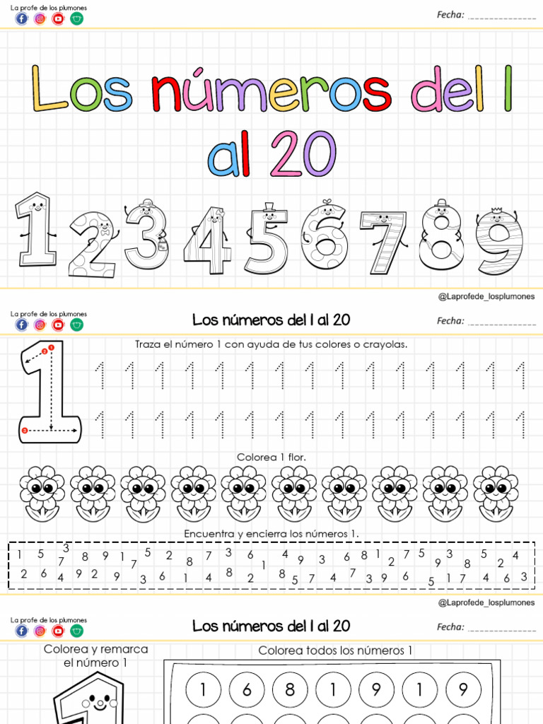 CUADERNILLO Los Numeros Del 1 Al 20 | PDF
