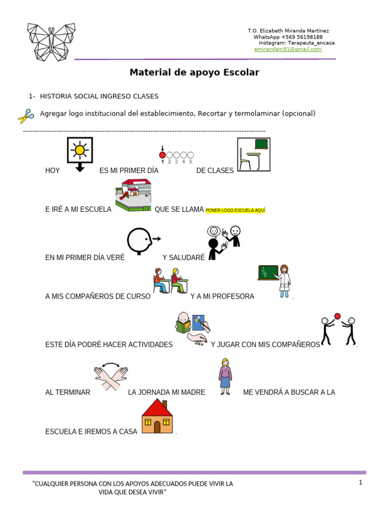 Material de Apoyo para Primer Día de Clases | PDF