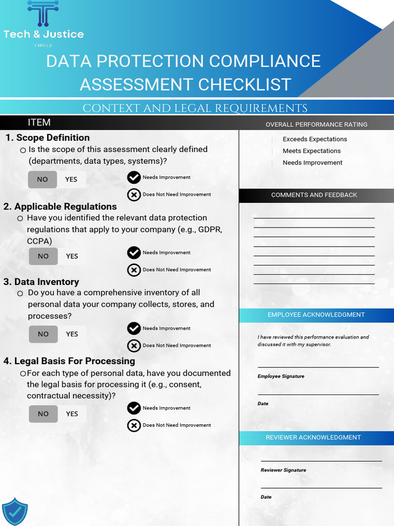 Data Protection Compliance Assessment Checklist 1721886060 | PDF ...