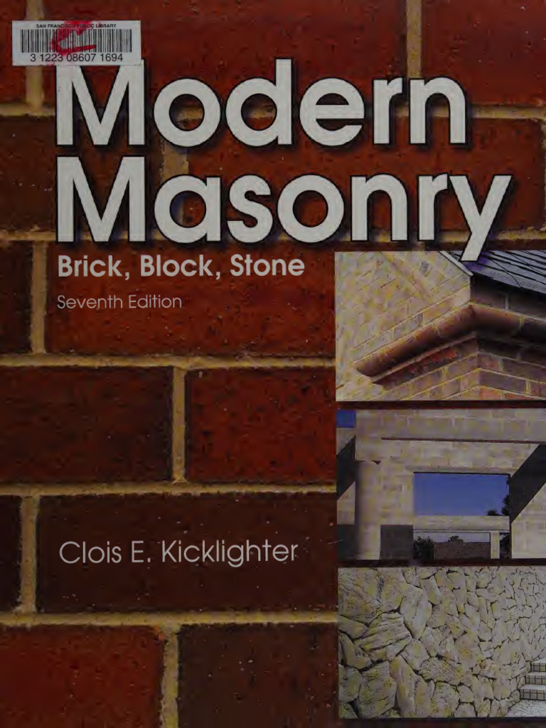 Modern Masonry Brick, Block, Stone | PDF | Masonry | Concrete