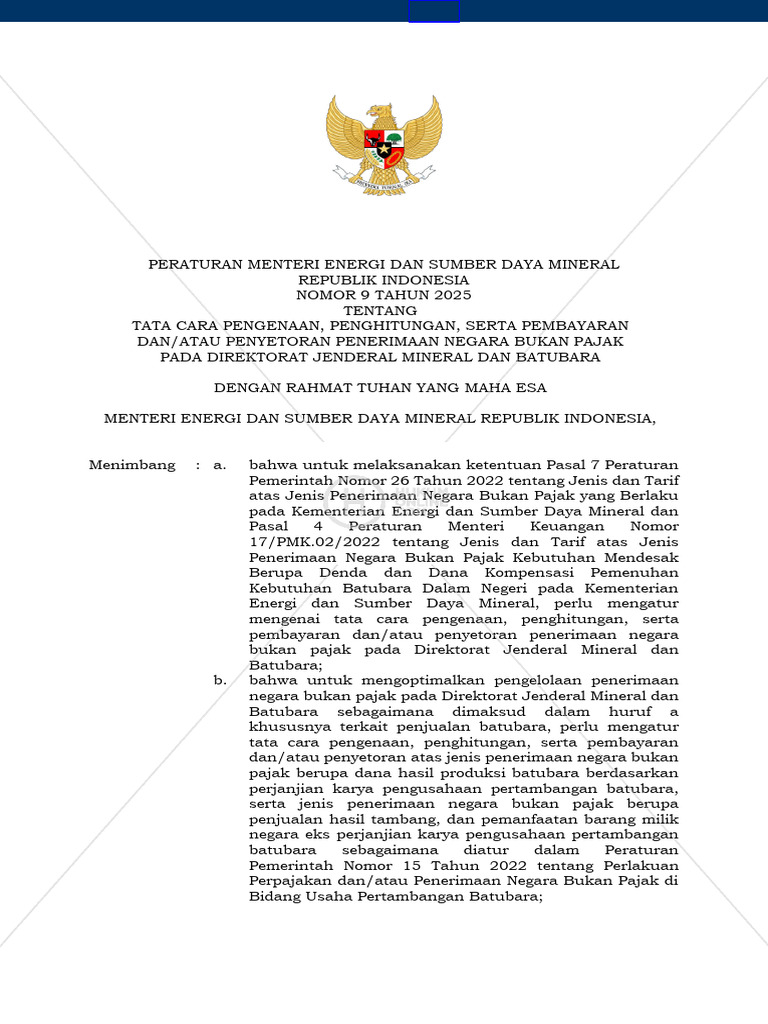 Permen Esdm 9 2025 | PDF