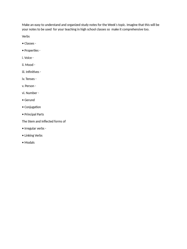 Make An Easy To Understand and Organized Study Notes For The Week | PDF