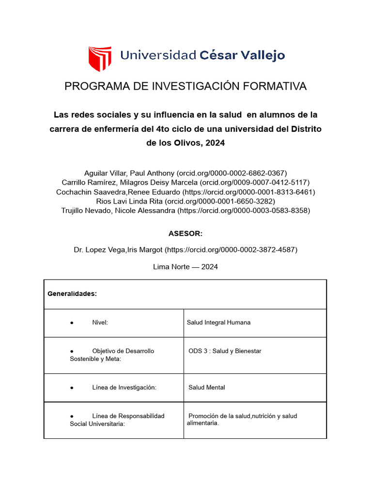 Esquema TIF GRUPO 4 | PDF | Metodología de encuesta | Datos