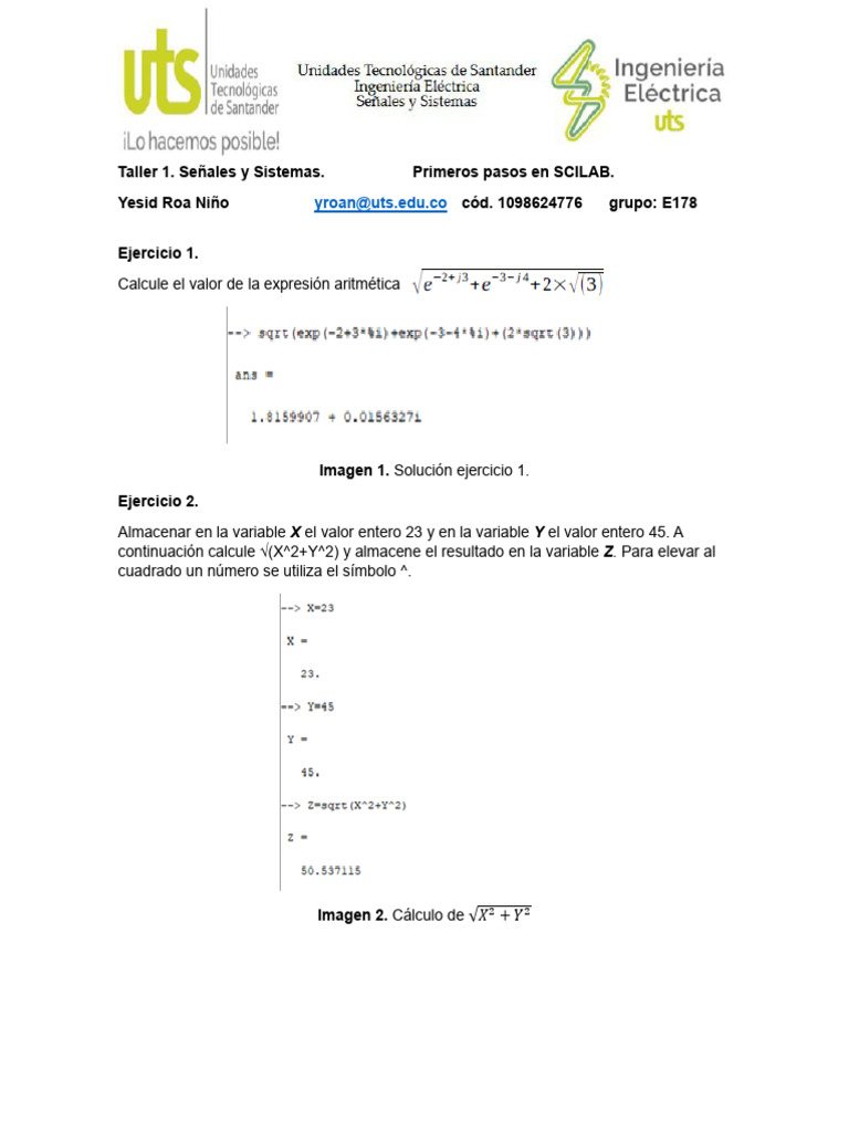 Taller 1 Sys 2025 | PDF | Matriz (Matemáticas) | Raíz cuadrada