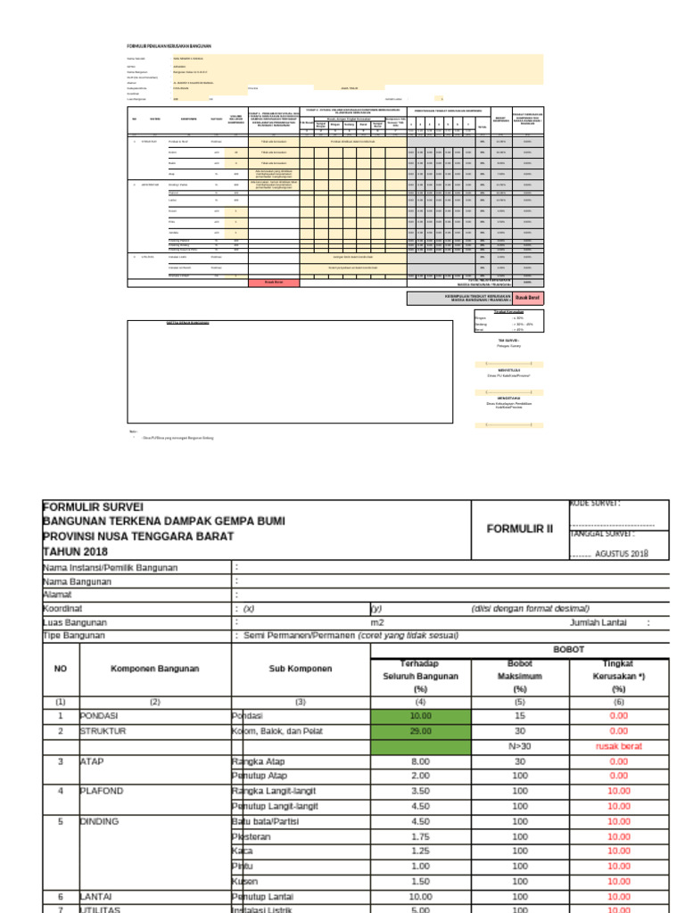 Alt.a Form Identifikasi Kerusakan Sekolah 1 LT | PDF