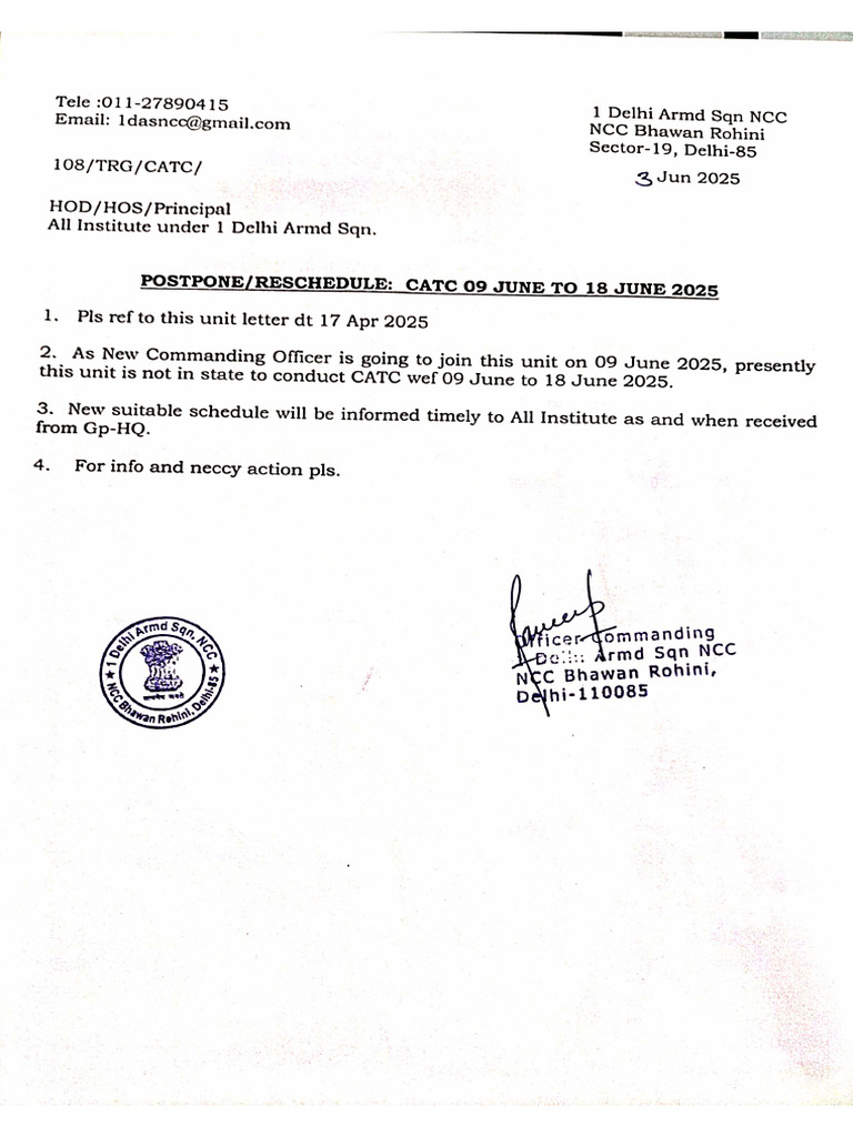 Postpone of CATC | PDF