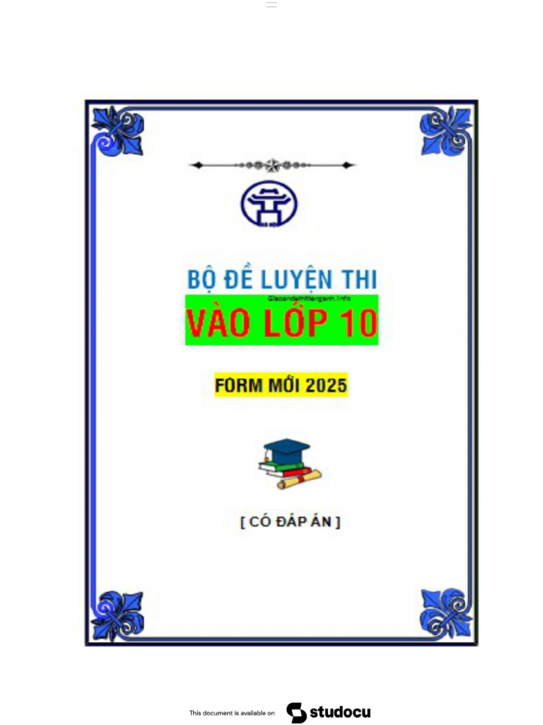 Bo Luyen de Thi 20 de Thi Vao 10 Form Moi 2025key English Department T ...