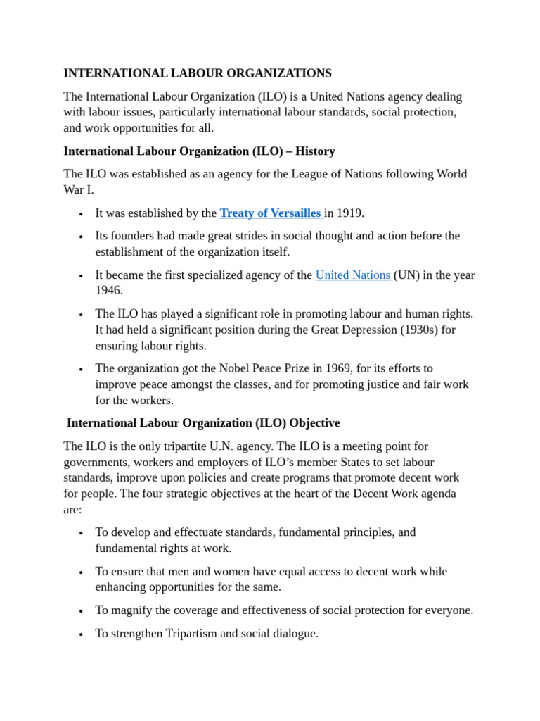 International Labour Organizations | PDF | International Labour ...