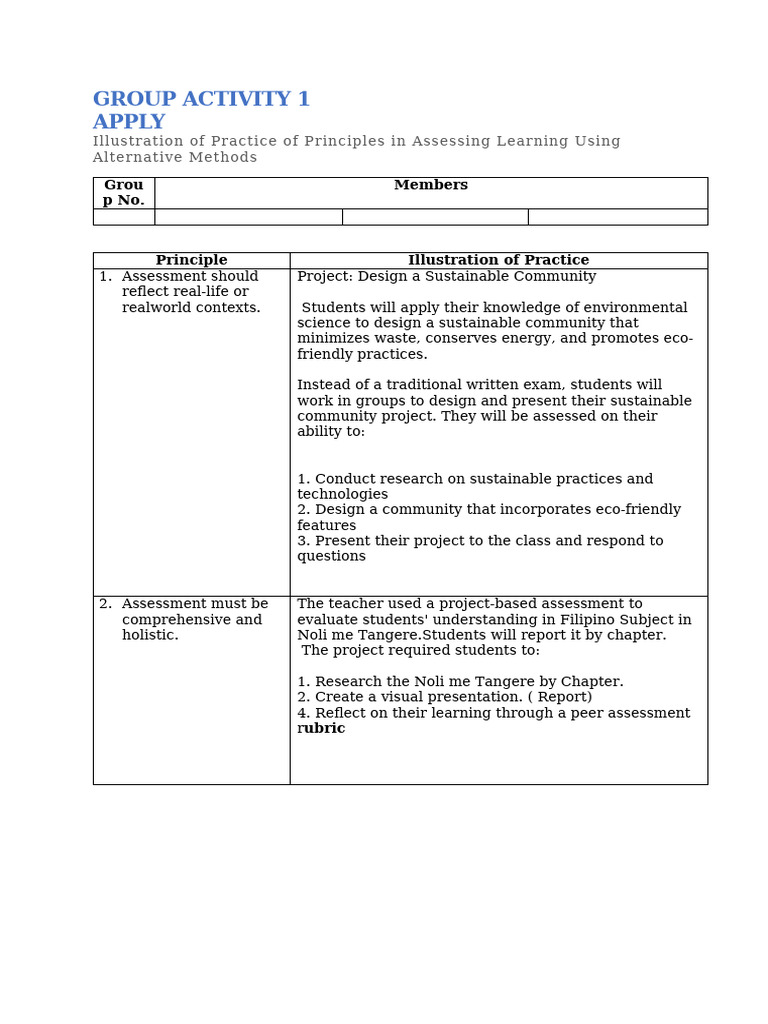 Activity 1 Activity Sheet Template 3 Members | PDF | Educational ...