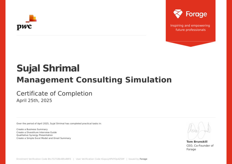 PWC Certificate | PDF